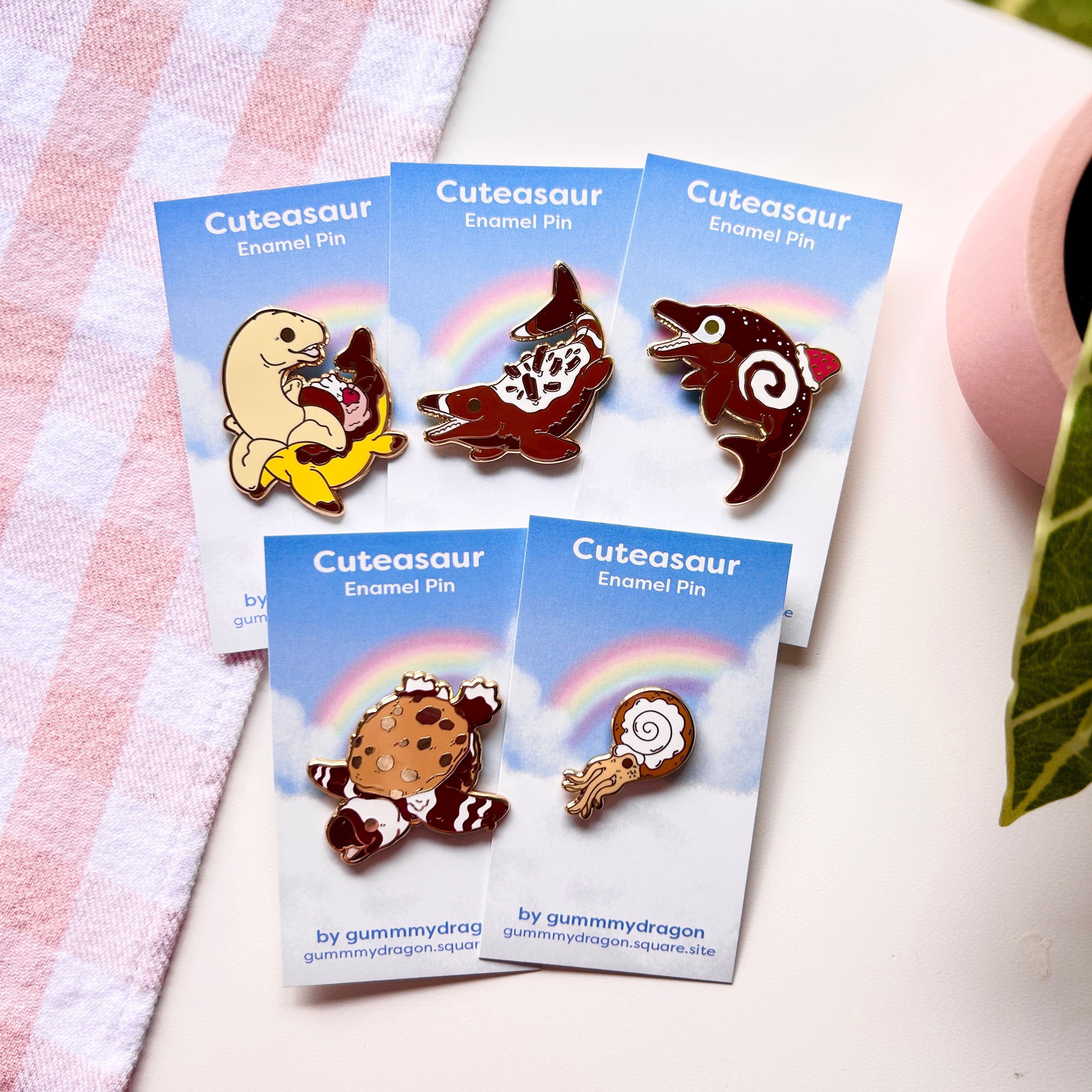 Cuteasaurs Enamel Pins | Sweet Sea Series 1 | GummmyDragon
