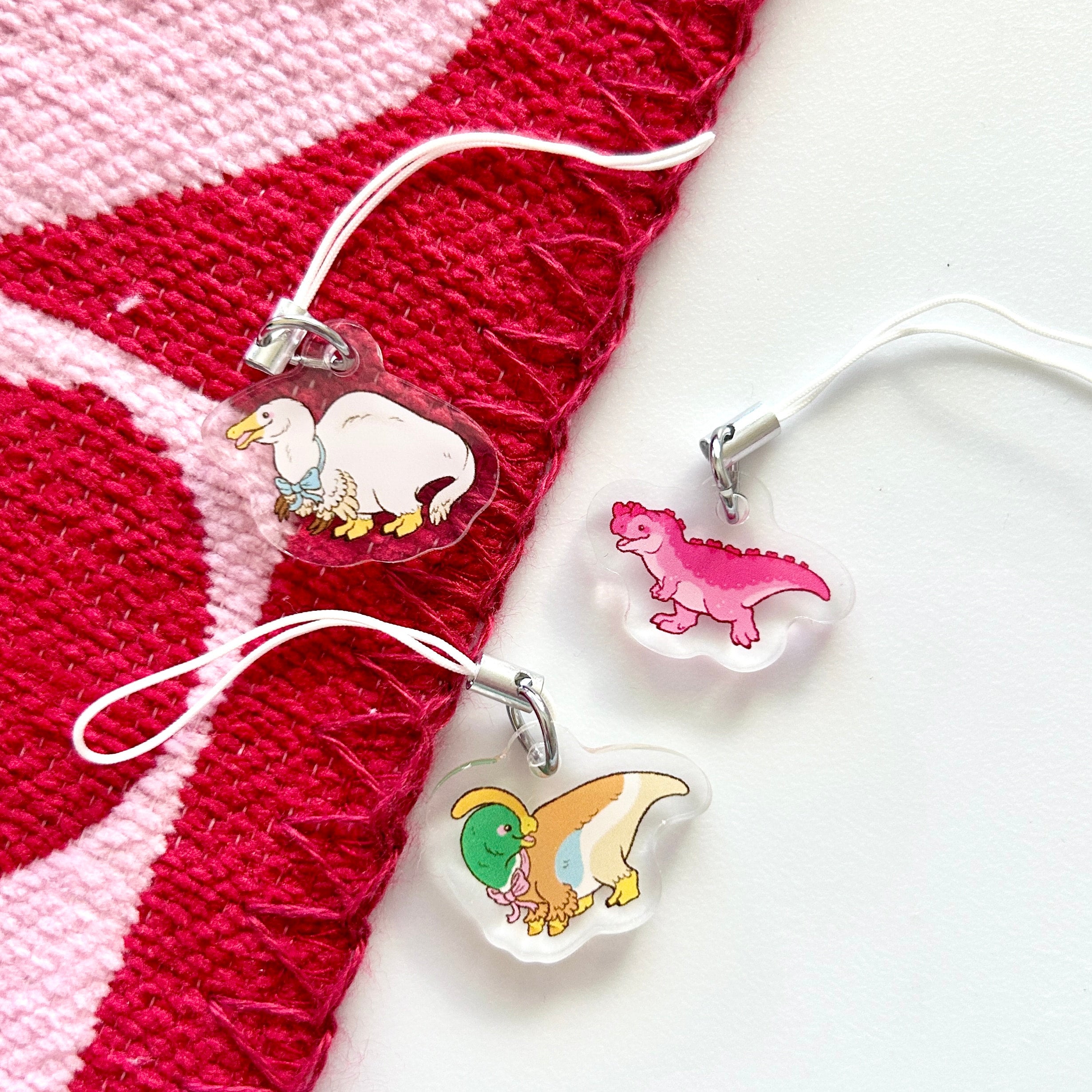Deino Goose, Para Duck, CerHEARTosaurus | Mini Charm Keychain ...